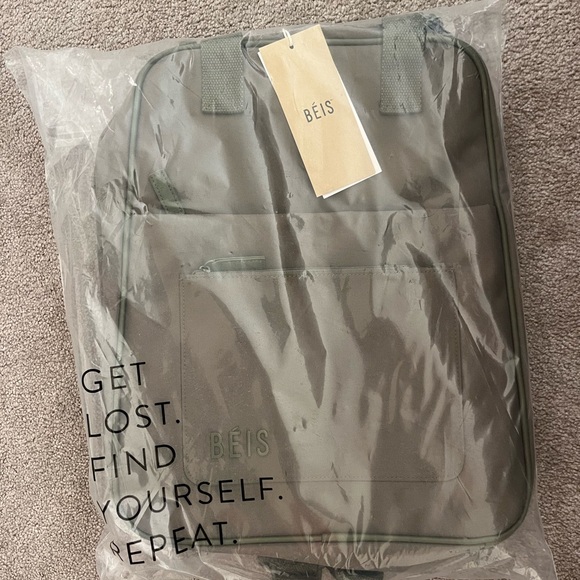 BEIS | Bags | Beis Olive Expandable Backpack | Poshmark